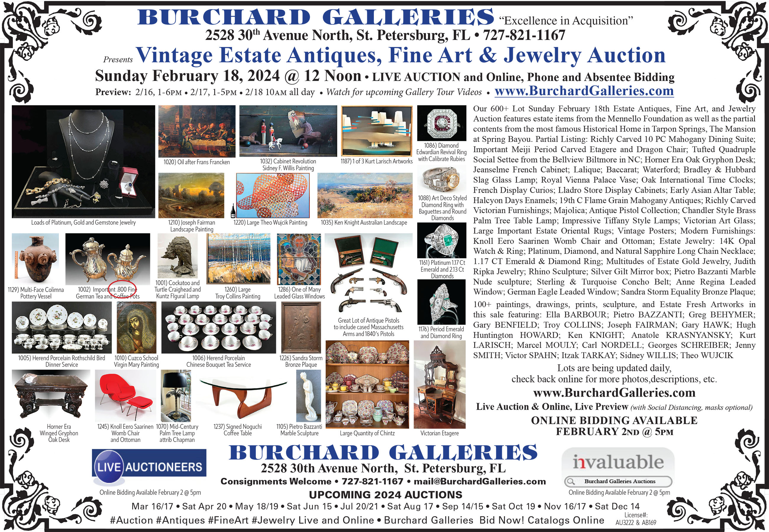 !antique Auction Calendar - Burchard Galleries